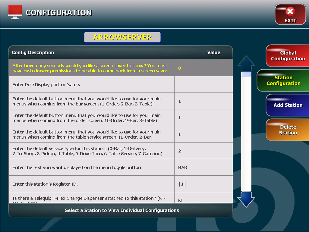 Global/Station Configuration
